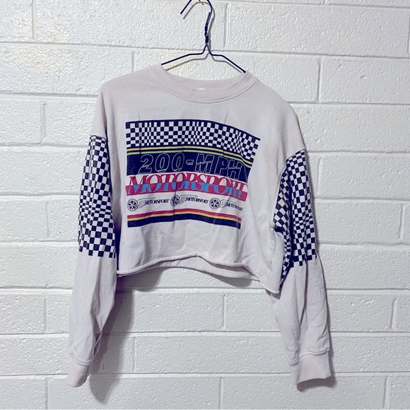 Missguided | Tops | Vintage Style Cutoff Long Sleeve Crop Racing T ...